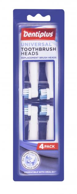 UNIVERSAL TOOTHBRUSH HEADS 4pk
